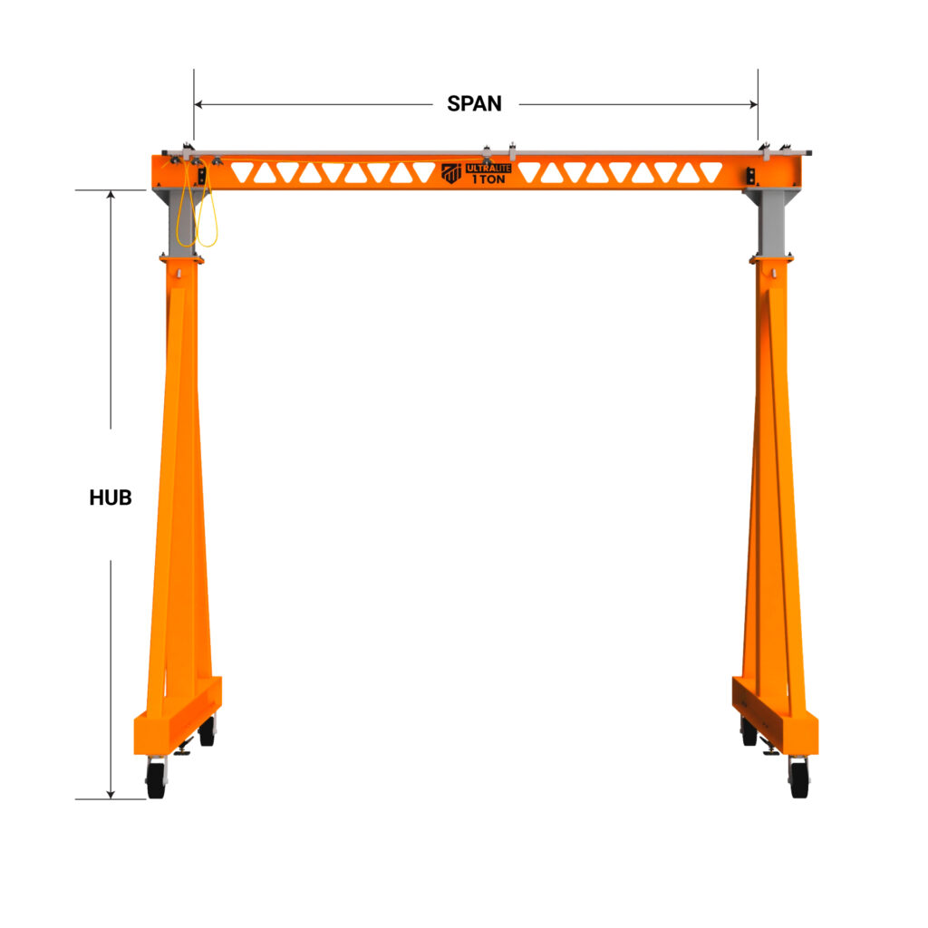 UltraLite Telescoping Gantry Crane (12′ – 16′ HUB Range) | PWI
